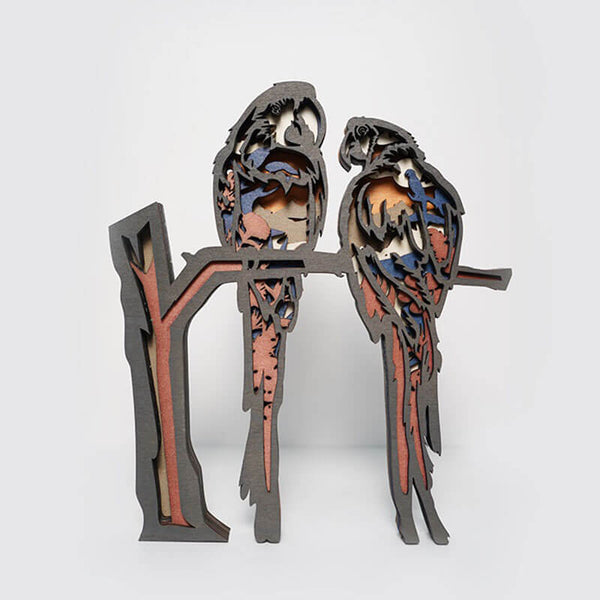 Scarlet Macaw Carving Handcraft Gift - FreedPick