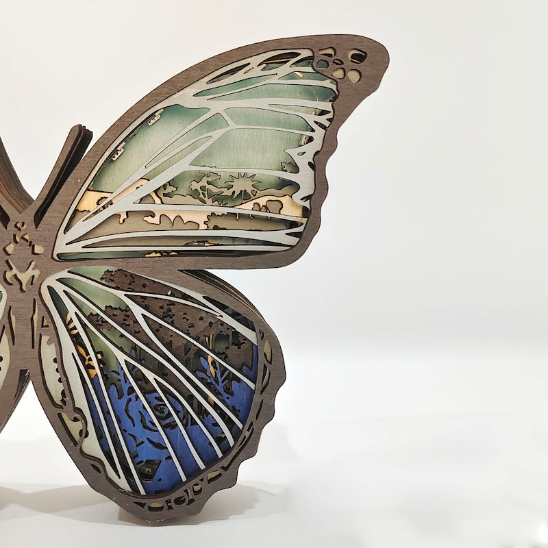 Blue Morpho Butterfly Carving Handcraft Gift - FreedPick
