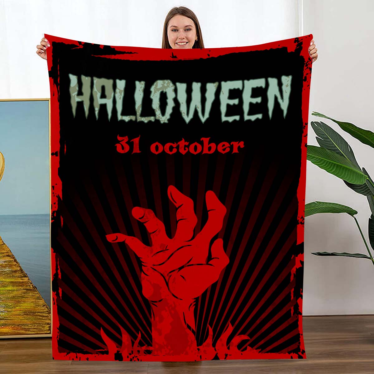 Bloody Hands - A520 - Halloween Premium Blanket - FreedPick