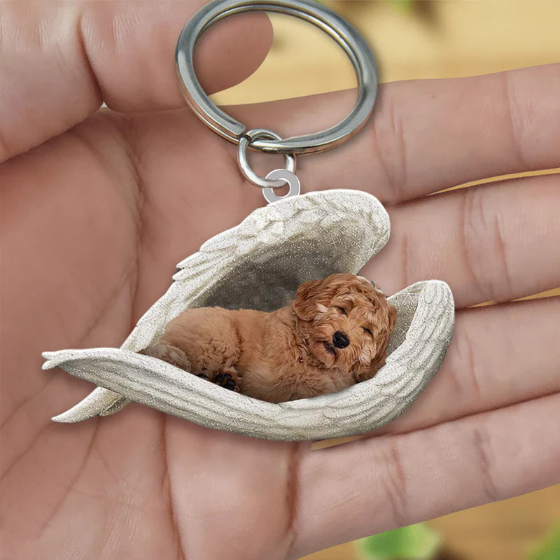 Sleeping Angel Acrylic Keychain Labradoodle - FreedPick