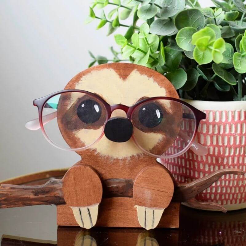 Handmade Glasses Stand Sloth - FreedPick